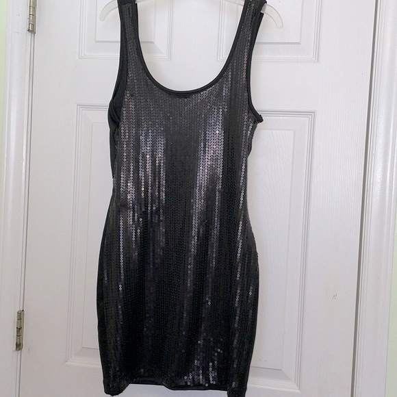 Wet Seal | Dresses | Wet Seal Black Sequin Mini Dress Size Medium Sexy ...